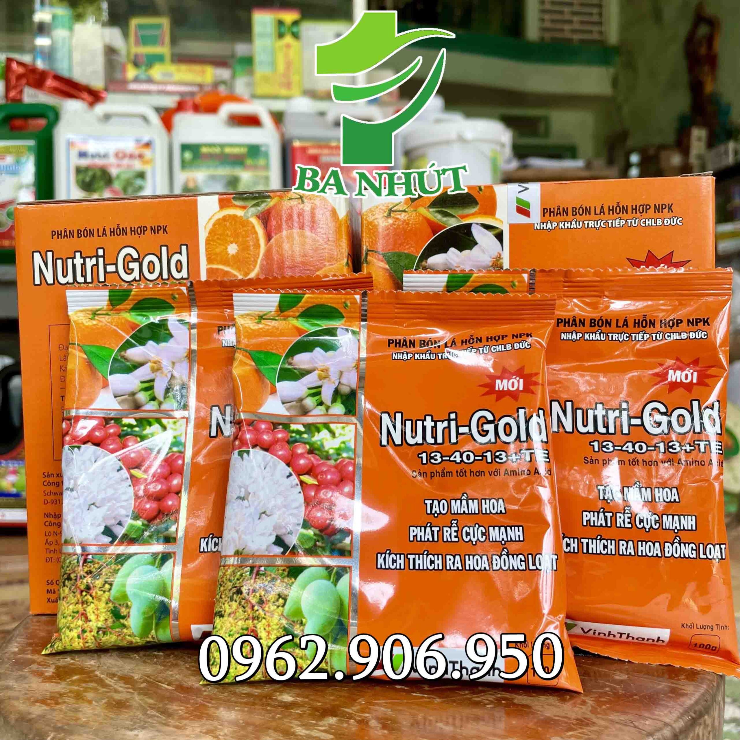 Phân Bón Lá NUTRI-GOLD 13-40-13+TE Gói 100G – Phân Hóa Mầm Hoa, Tạo Búp ...