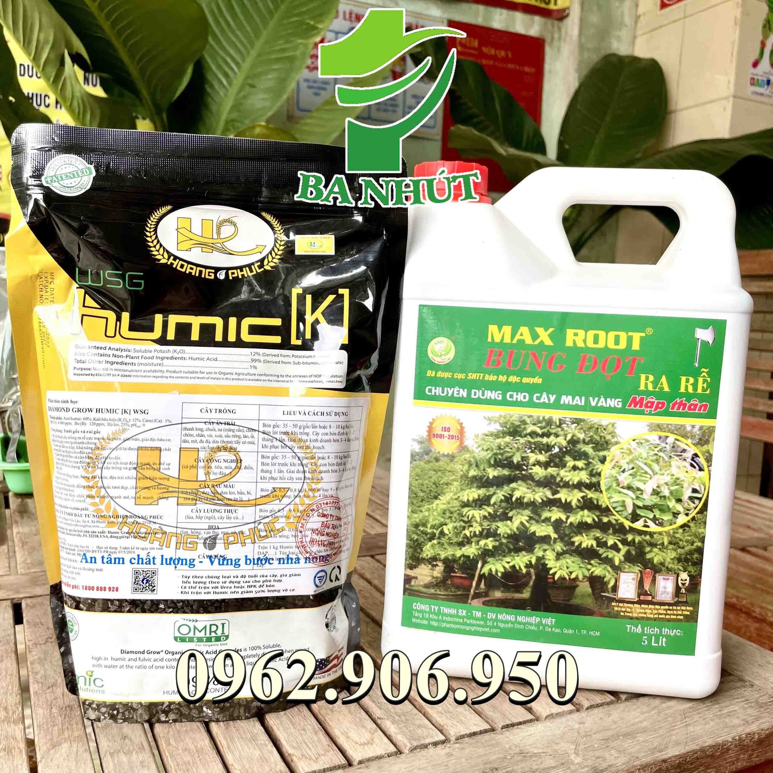 Combo HUMIC MỸ 1Kg Và MAX ROOT BUNG ĐỌT 5 Lit– Dưỡng Cây Khỏe, Ra Rễ ...