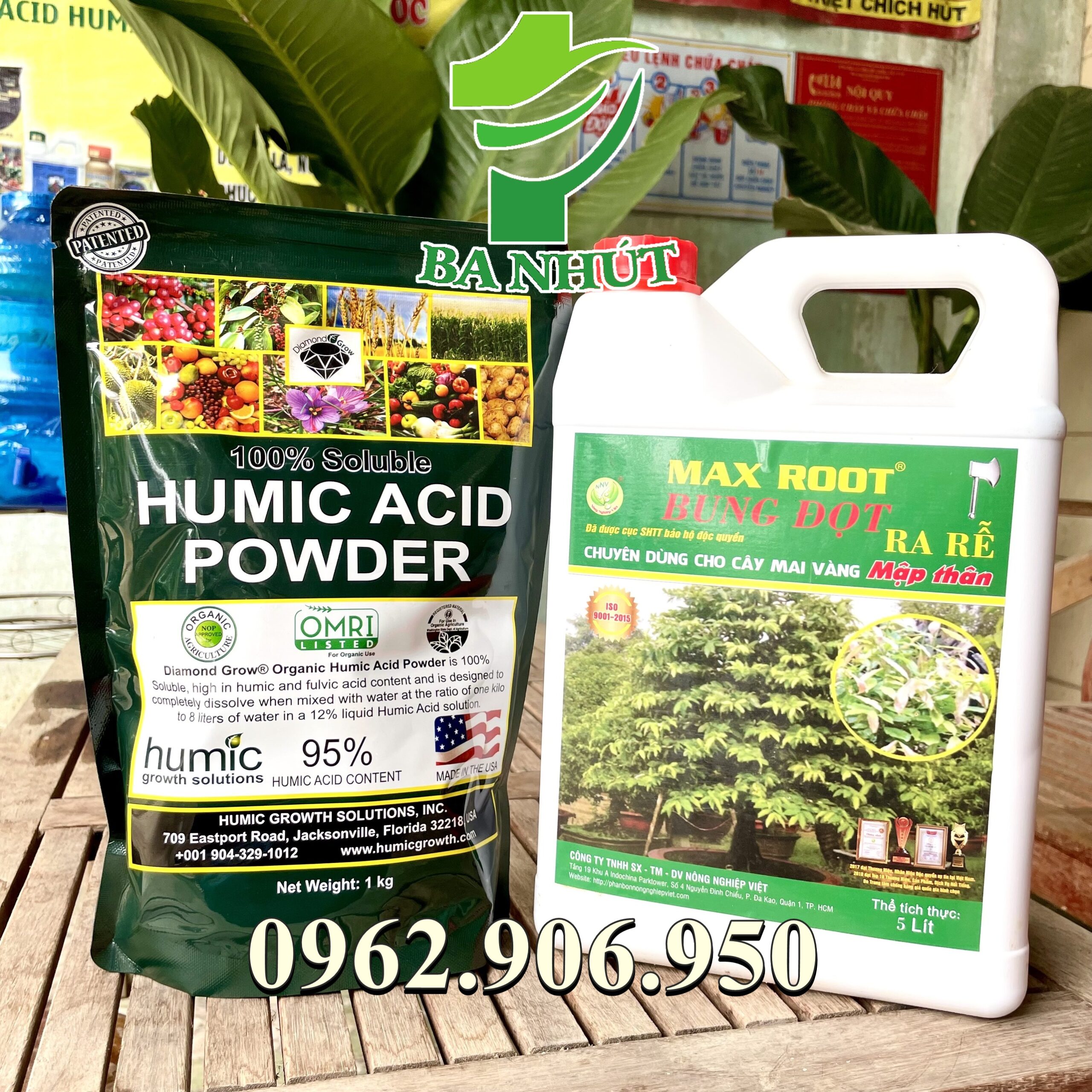 Combo HUMIC MỸ 1Kg Và MAX ROOT BUNG ĐỌT 5 Lit– Dưỡng Cây Khỏe, Ra Rễ ...