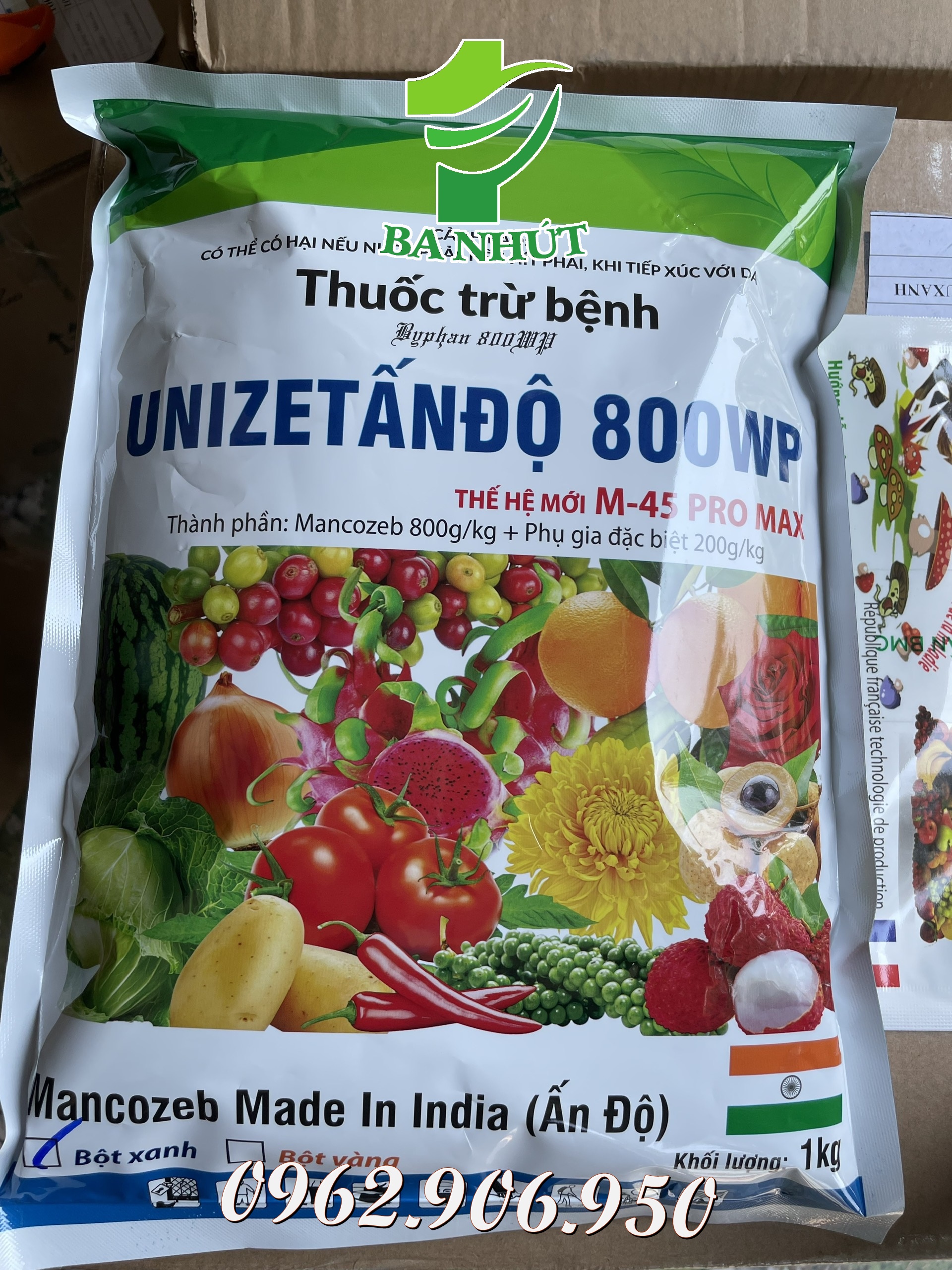 Thuốc Trừ Bệnh UNIZET ẤN ĐỘ 800WP 1Kg – Mancozeb Bột Xanh, Đặc Trị Thán ...